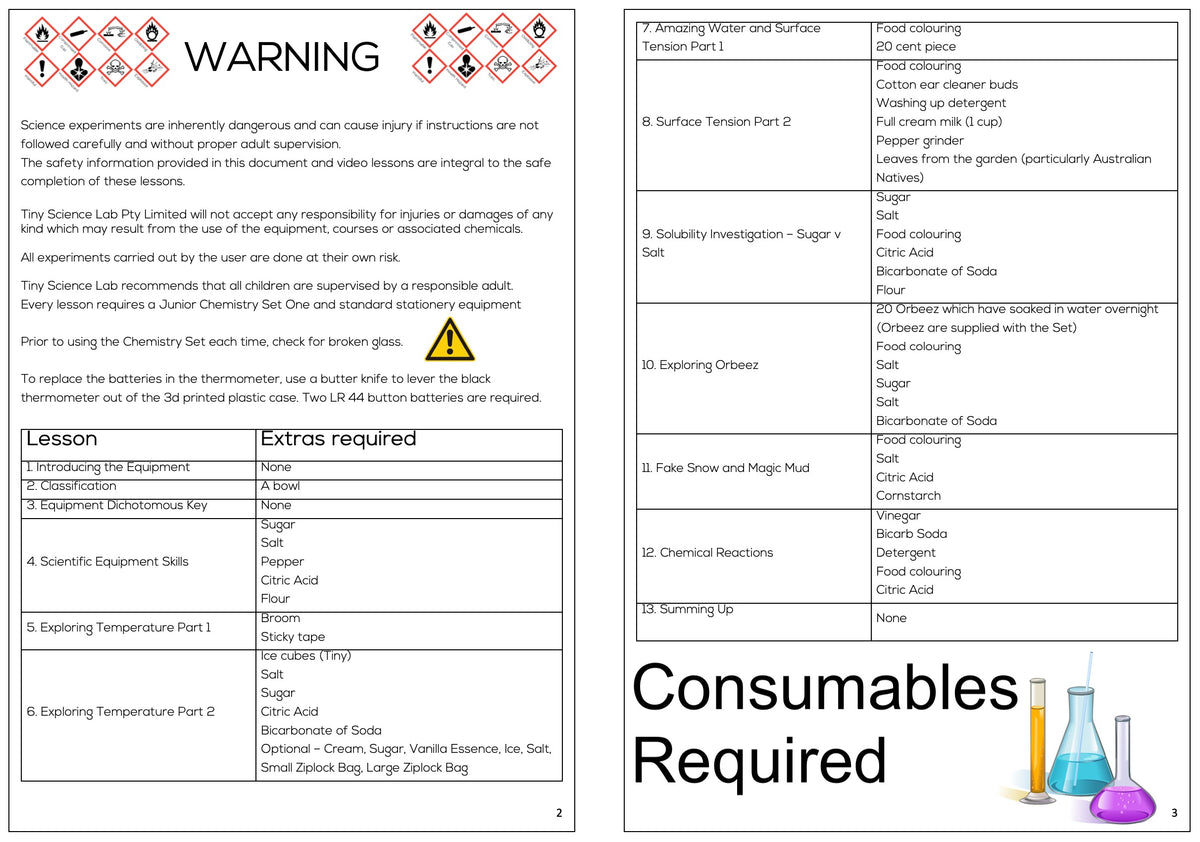 Junior Chemistry Course One Workbook - PDF Digital Document – Tiny ...