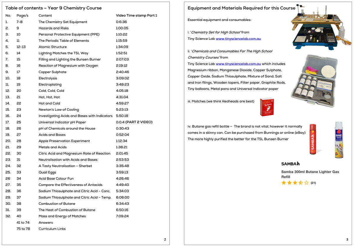 Year 9 High School Practical Chemistry Course Workbook - Digital Downl ...