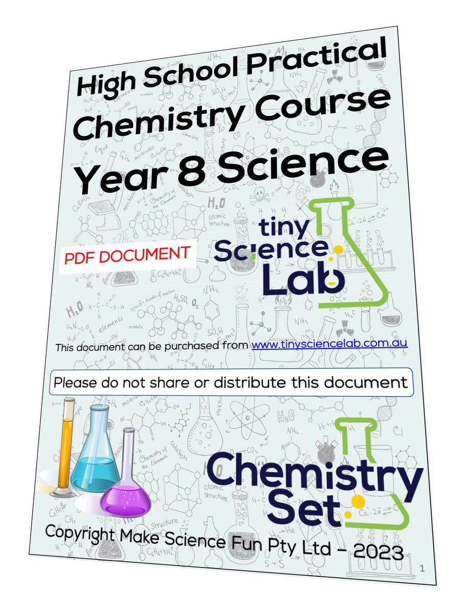 Year 8 High School Practical Chemistry Course Workbook - PDF Digital D ...