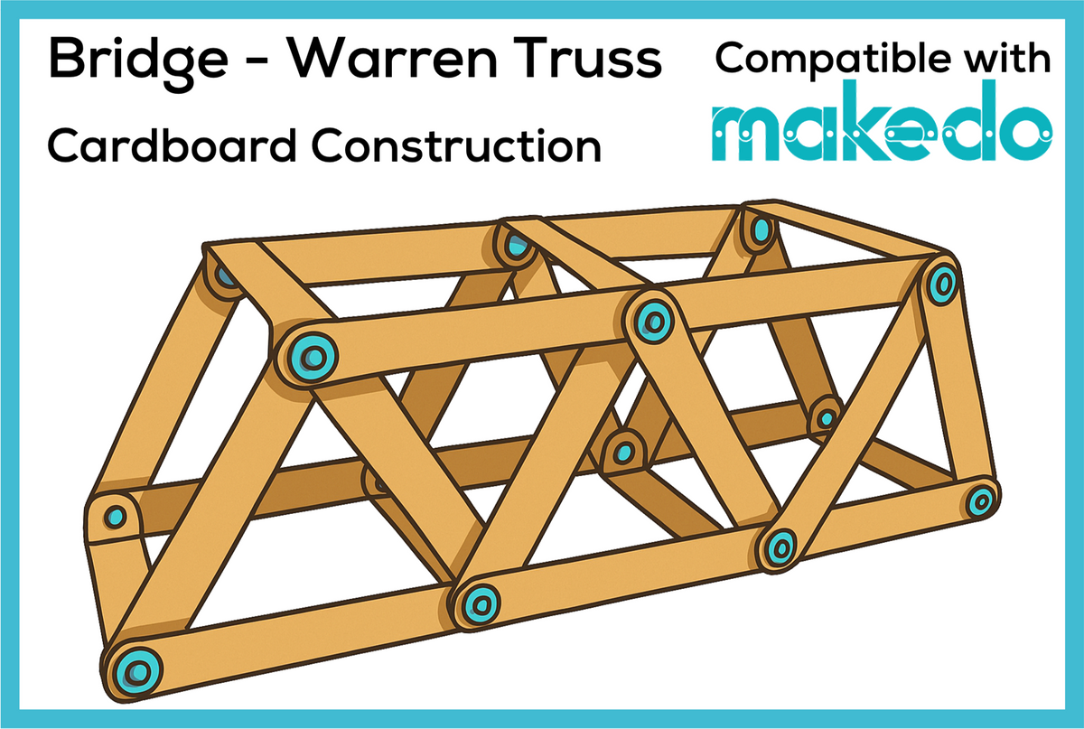 Bridge Warren Truss Cardboard Construction Model Kit | Makedo Compatib ...