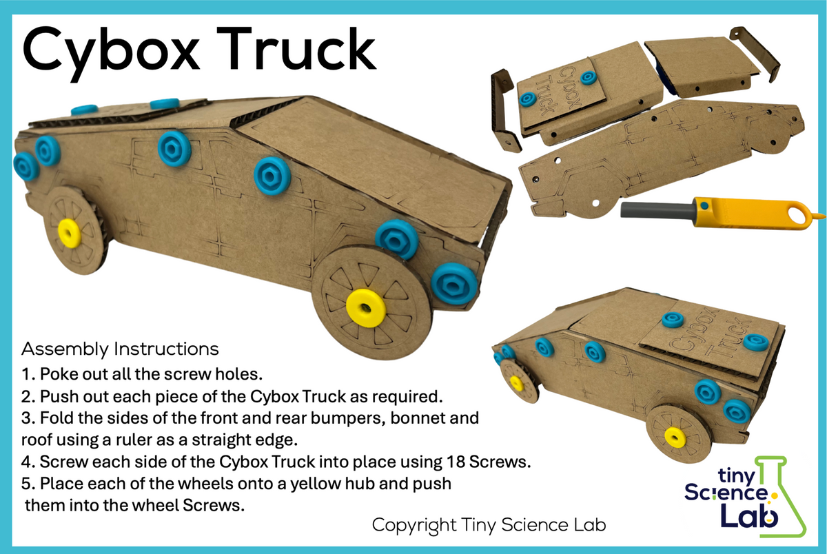 Cybox Truck Cardboard Construction Model Kit | Makedo Compatible – Tiny ...