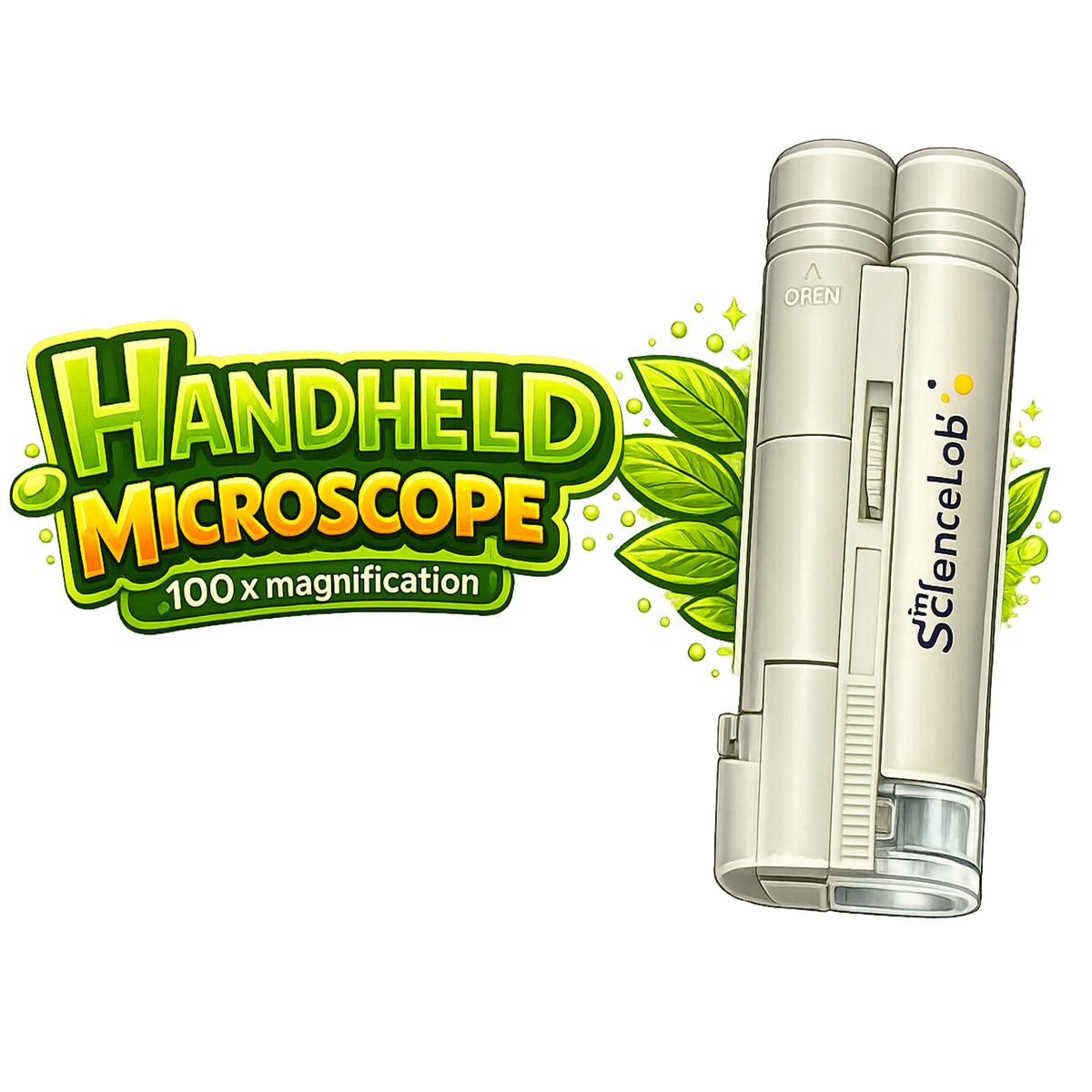 Handheld Pocket Microscope 100X Magnification with Downloadable Workbo ...
