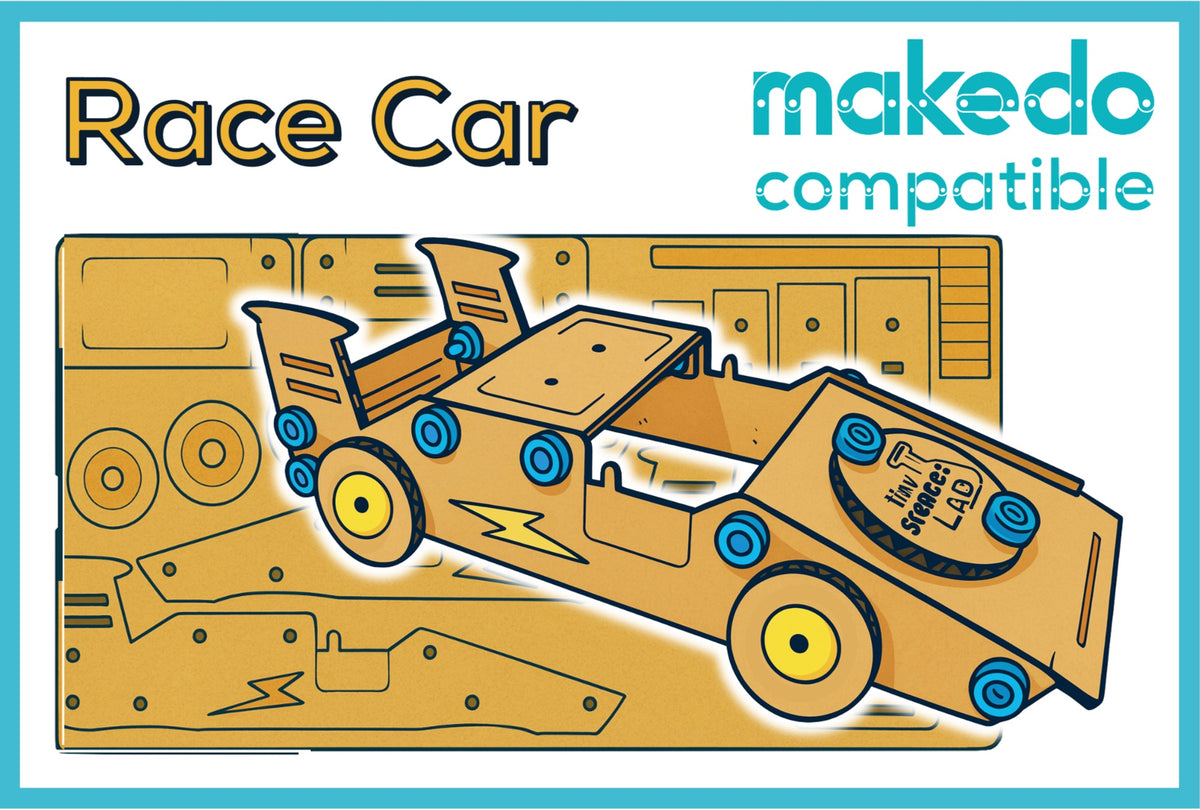 Race Car Cardboard Construction Model Kit | Makedo Compatible – Tiny ...