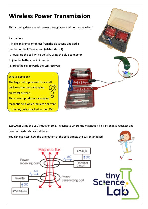 Wireless Electricity Transmission Set with Colourful LED lights – Tiny Science Lab