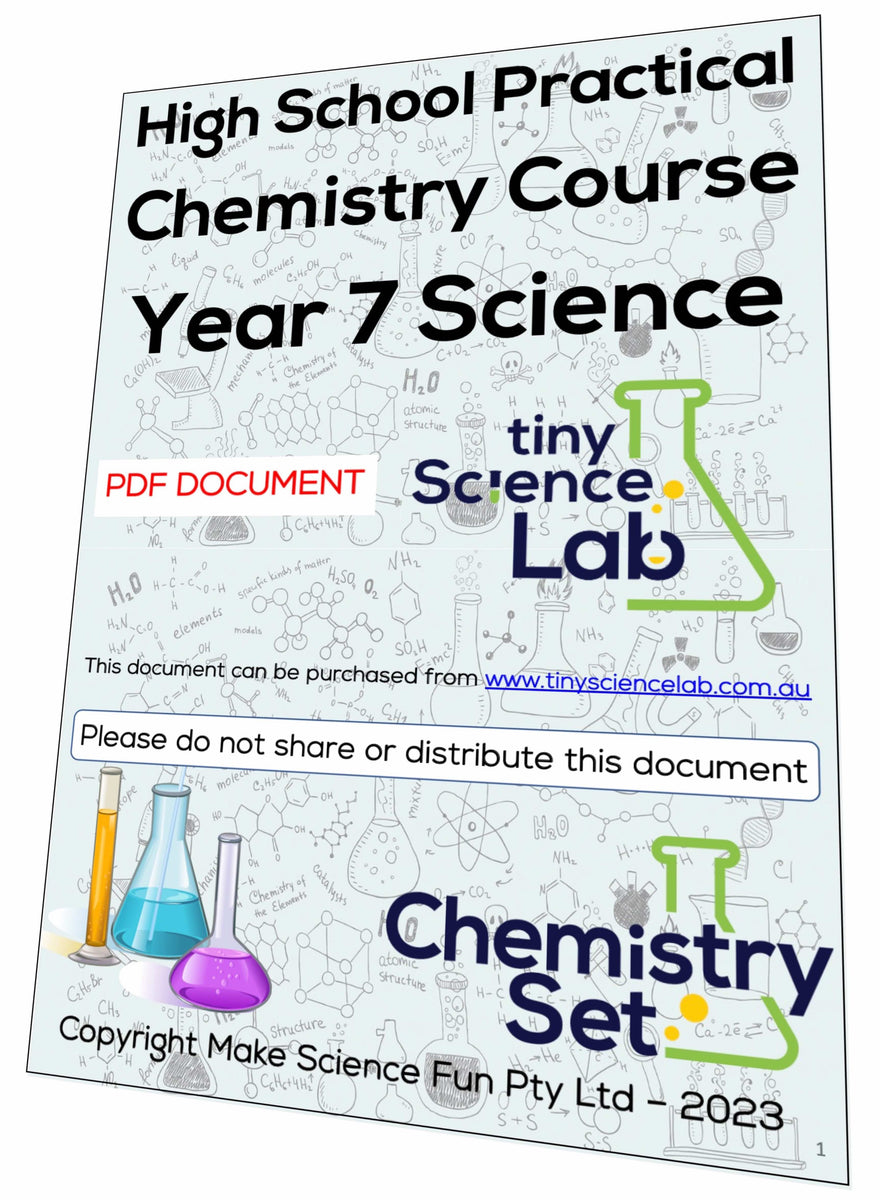 Year 7 High School Practical Chemistry Course Workbook - PDF Digital D ...